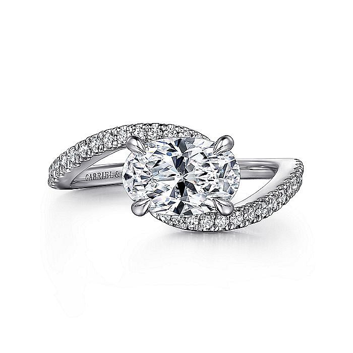 14kw Oval Bypass Engagement Ring Welling And Co Jewelers